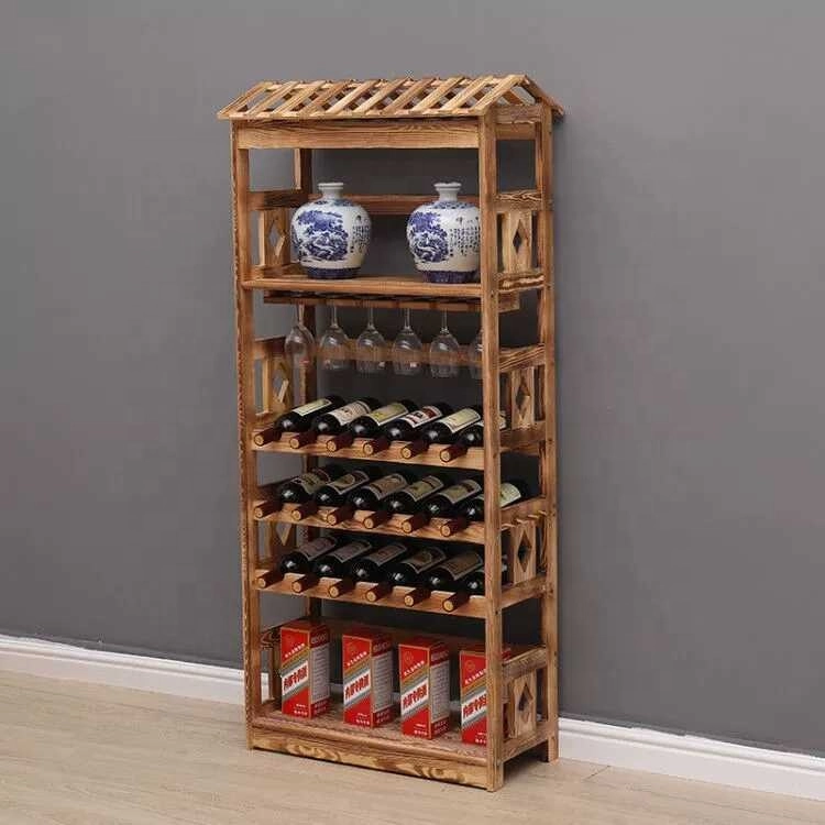 Wooden Wine Display Stand / Wood Wine Floor Display / Wine Bottle ...