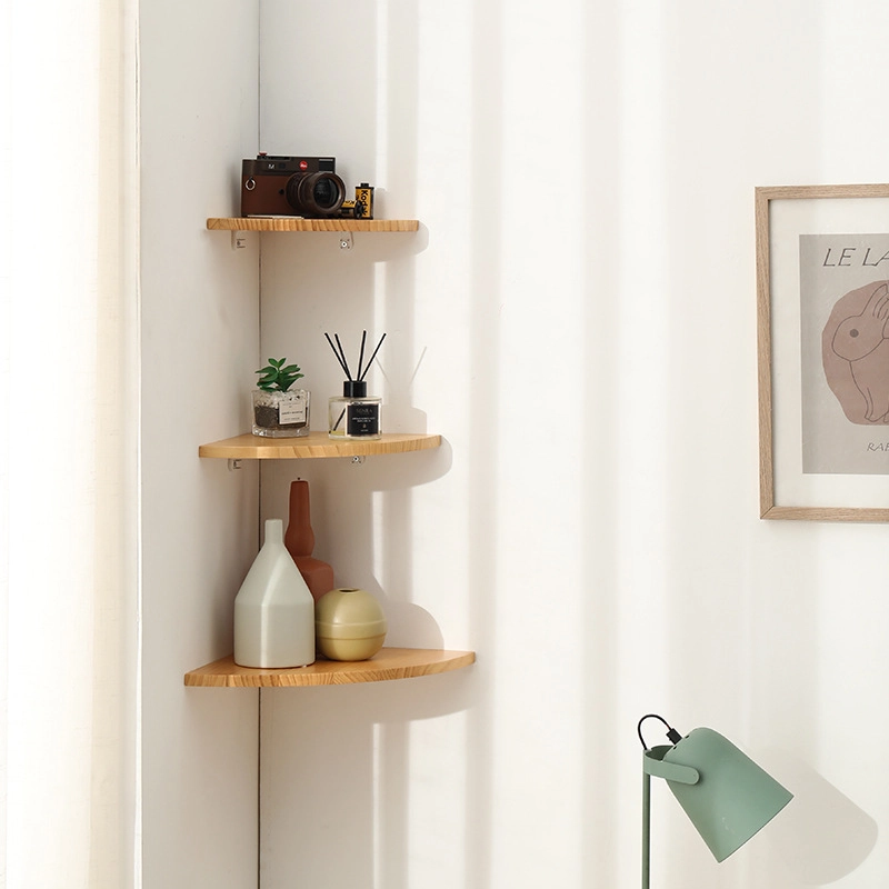 Wholesale solid wood perforation-free corner shelf organizer living ...