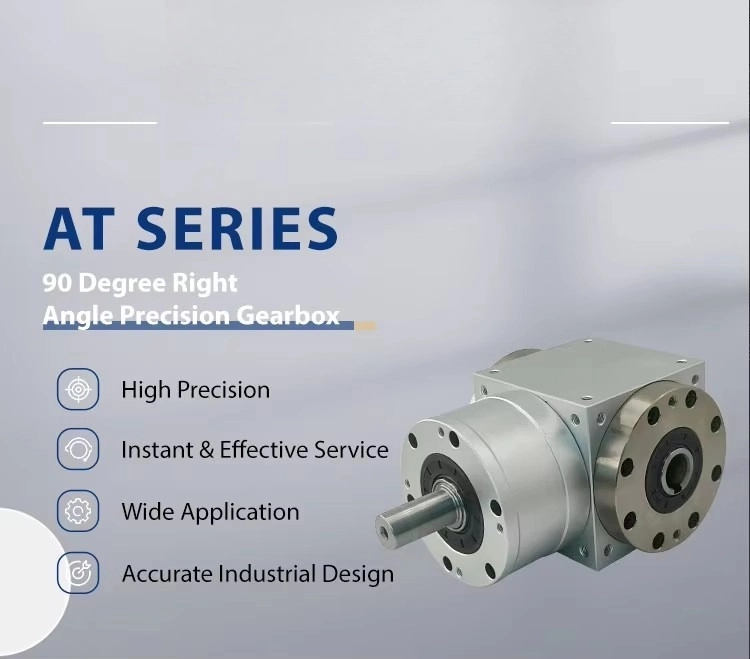 AT Series Double Output Gearbox Right Angle 90 Degree Gearbox 1:1 Ratio ...